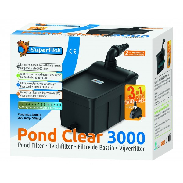 SUPERFISH FILTRE SUPERFISH PONDCLEAR KIT 3000 UVC 5W + POND FLOW 1000