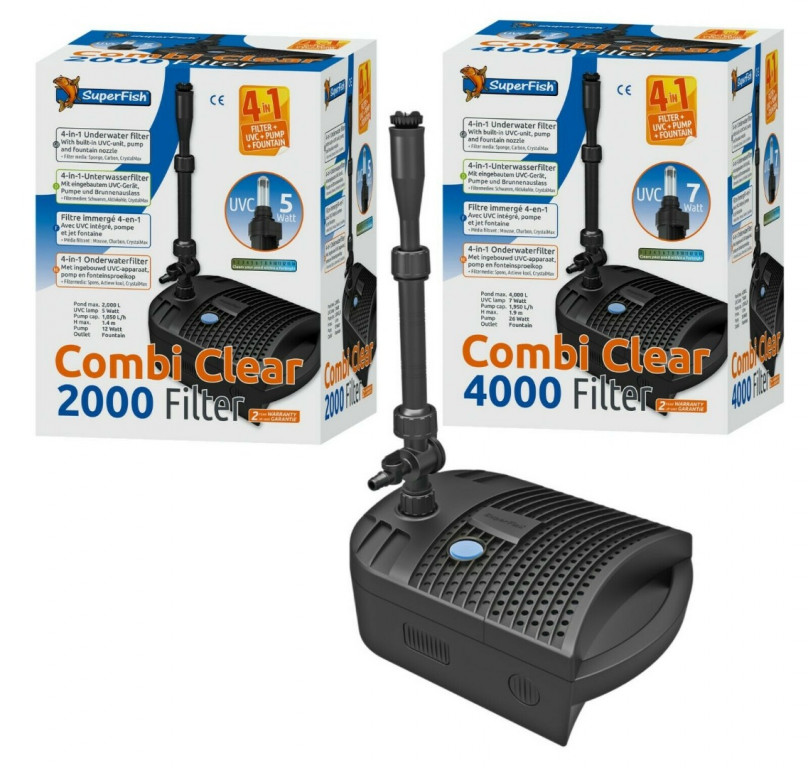 SUPERFISH FILTRE SUPERFISH COMBI CLEAR 2000 - UVC 5W - POMPE 1050L/H